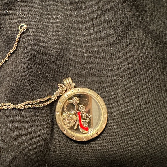 Pandora | Jewelry | Pandora Sterling Silver Locket Charm Necklace ...